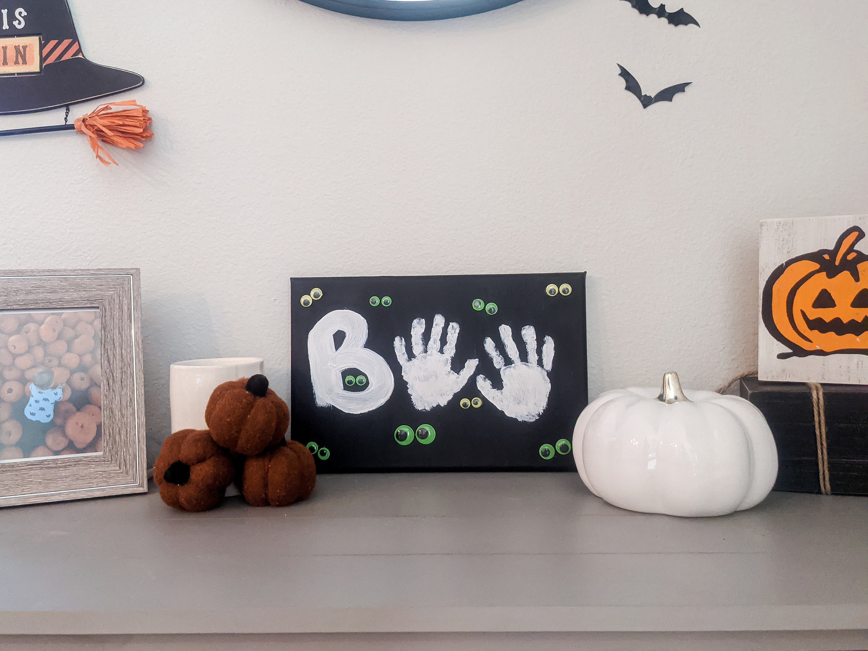 Halloween Canvas Halloween Handprint Art Boo Halloween Canvas Halloween ...