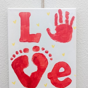 DIY Love Handprint Art Love Footprint Art Valentine's Craft Kit ...