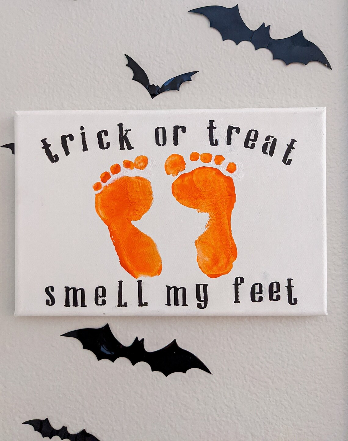 Trick or Treat Smell My Feet Halloween Canvas Halloween Footprint ...