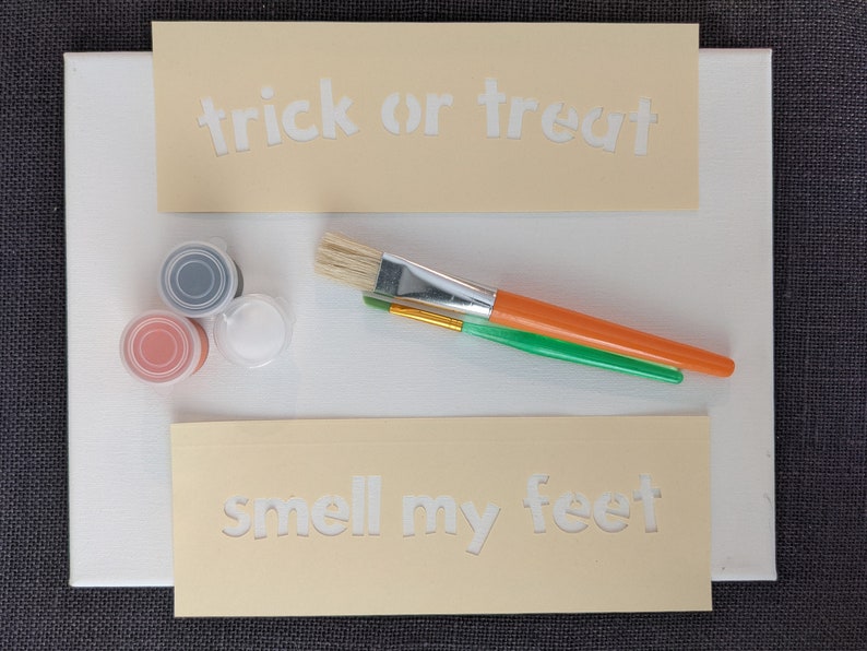 Trick or Treat Smell My Feet Halloween Canvas Halloween Footprint ...