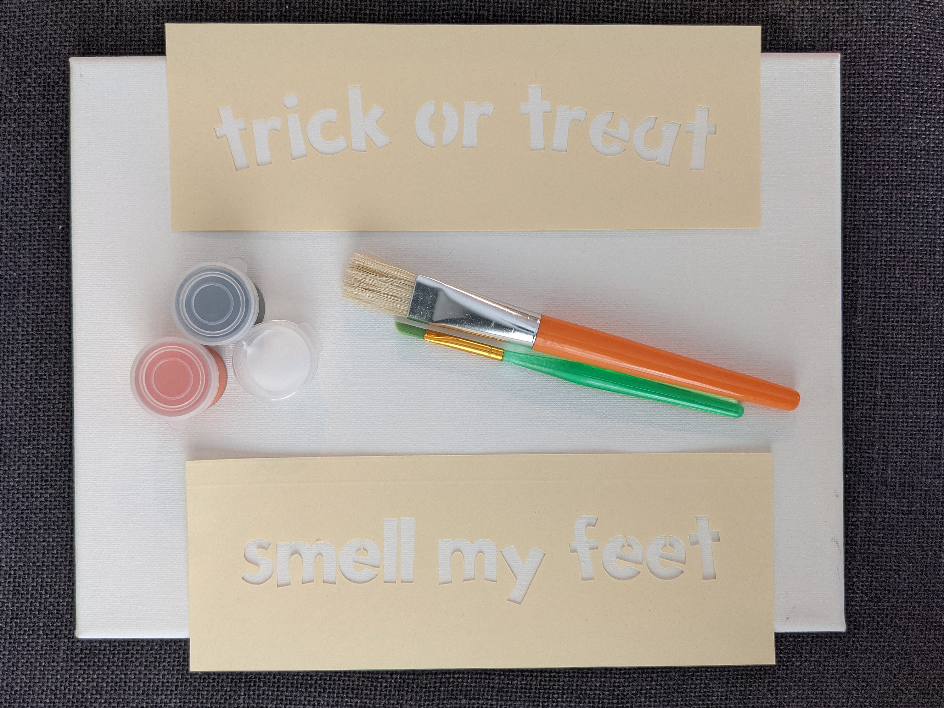 Trick or Treat Smell My Feet Halloween Canvas Halloween Footprint ...