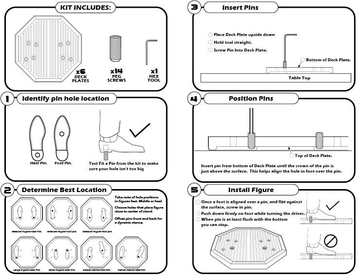 Action Figure Display Stands, Refill Pack, 3-3/4 STAR WARS Deck Plates ...