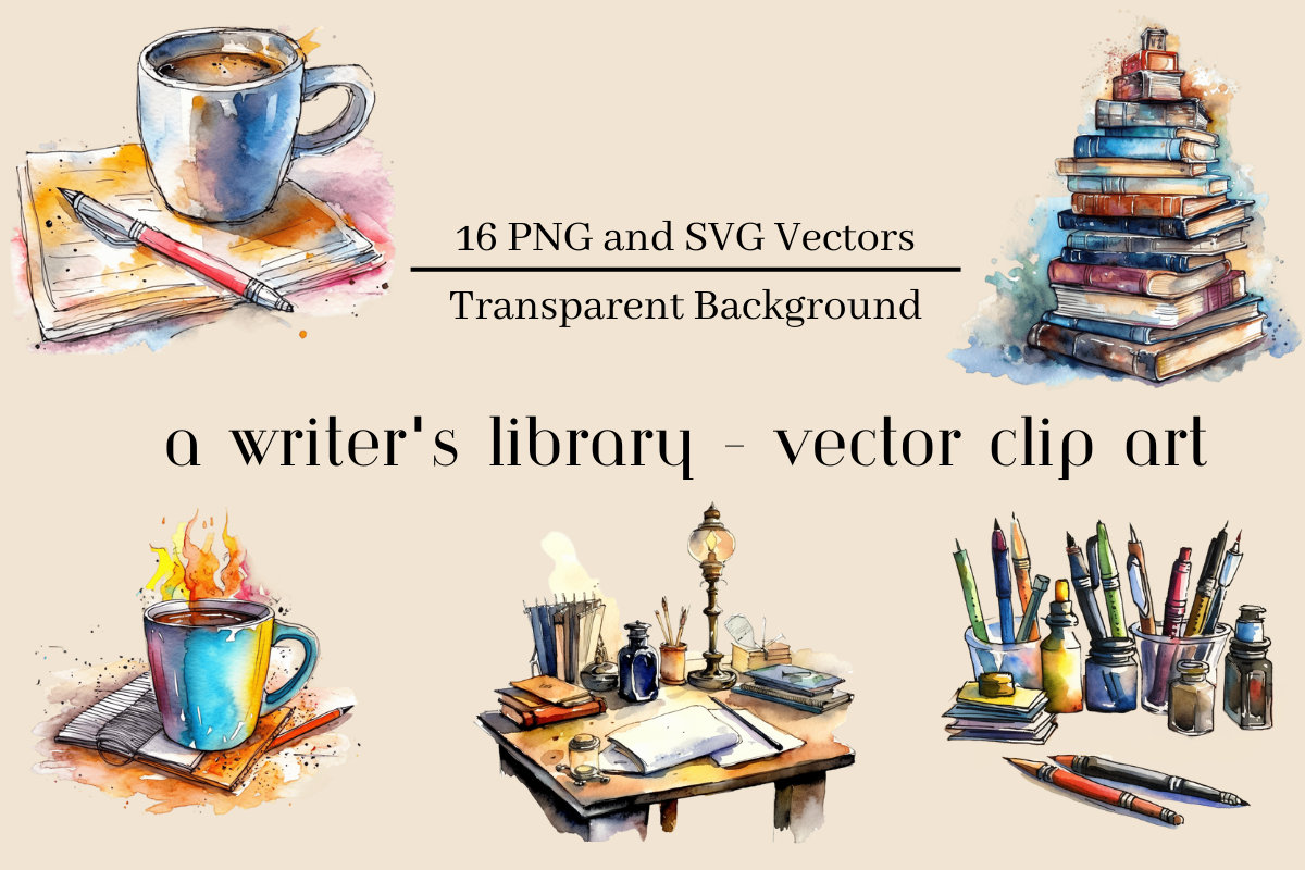 A Writer's Desk Vector Clip Art - Etsy