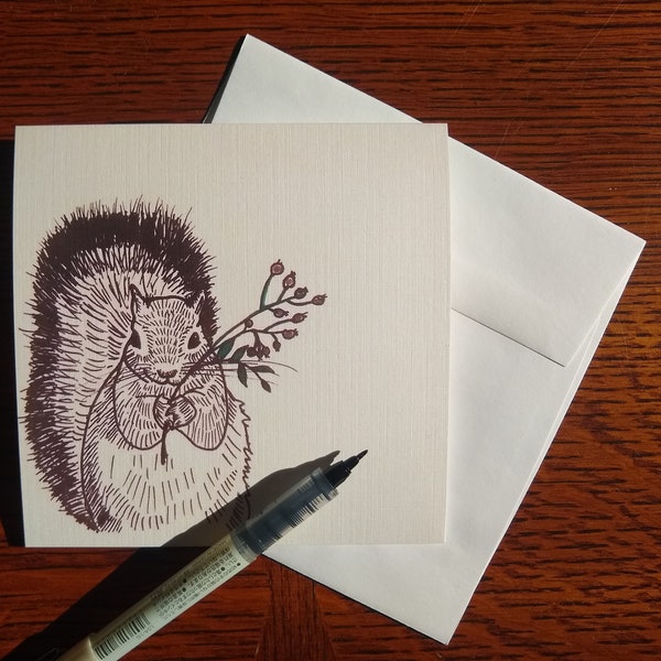 Squirrel Card - Etsy