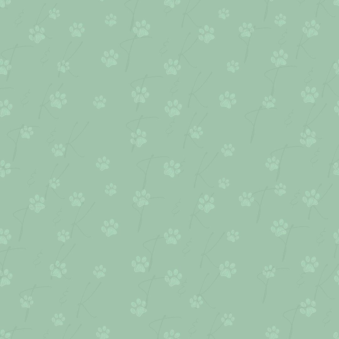 Green Dog Paw Print Seamless Digital Download - Etsy