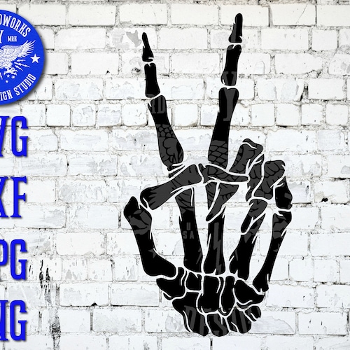 Skeleton Hand Peace Sign SVG Bones Tattoo Decal T-shirt - Etsy