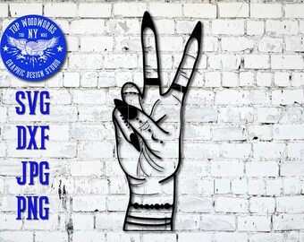 Hand Peace Sign Png - Etsy
