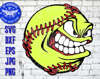 Softball Face Svg | Etsy