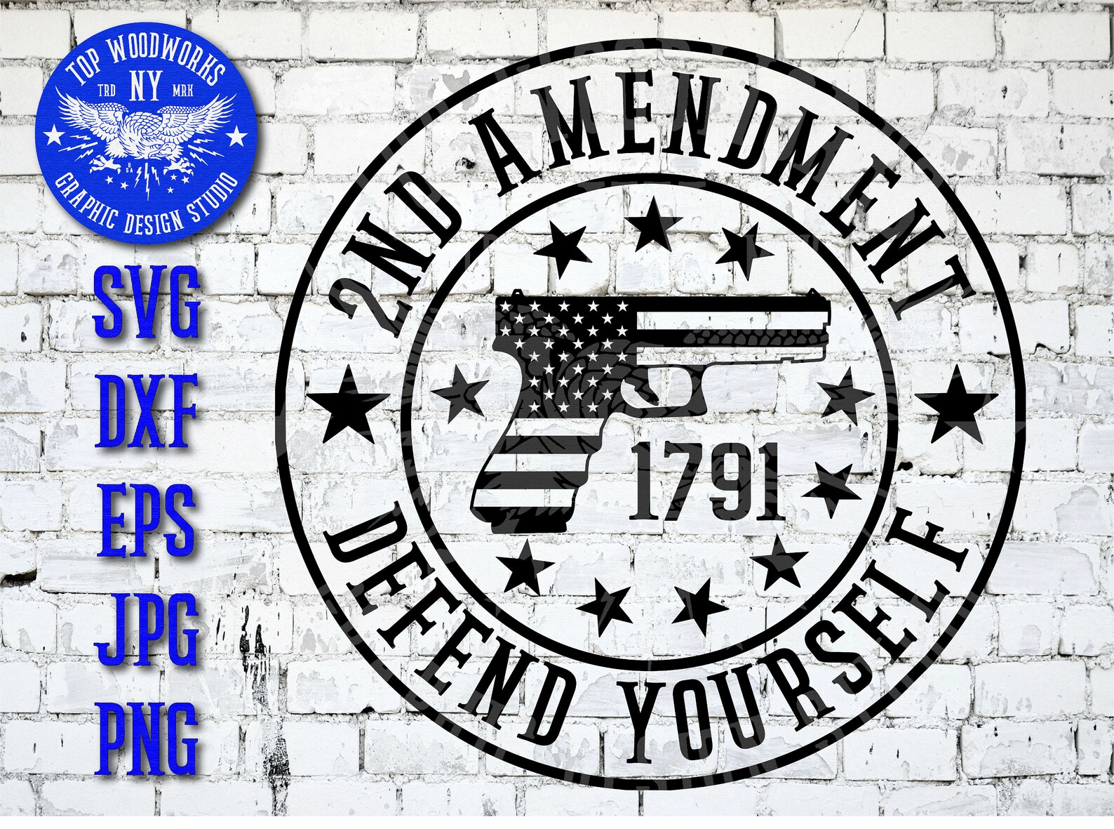 Second 2nd Amendment 2A Right to Bear Arms Glock Gun US Flag | Etsy