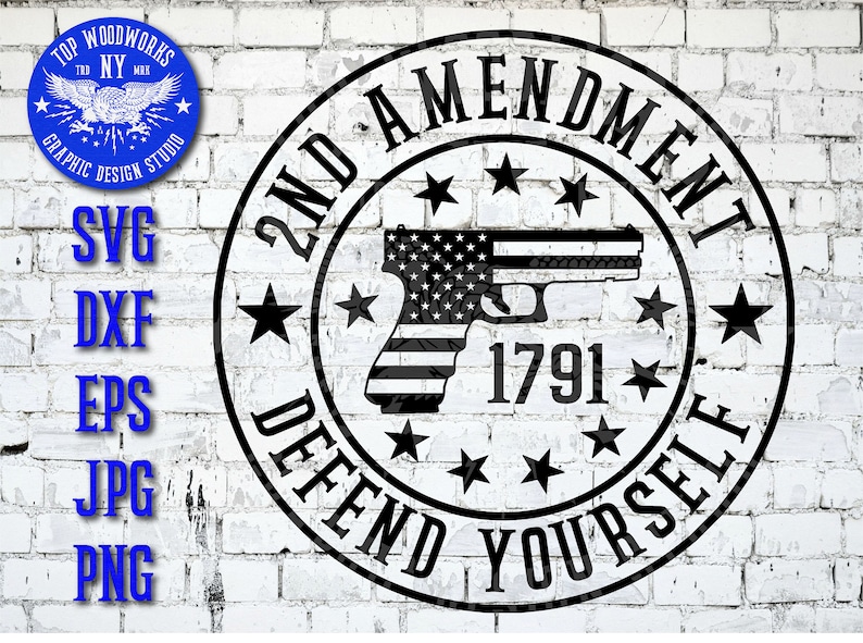 Second 2nd Amendment 2A Right to Bear Arms Glock Gun US Flag | Etsy