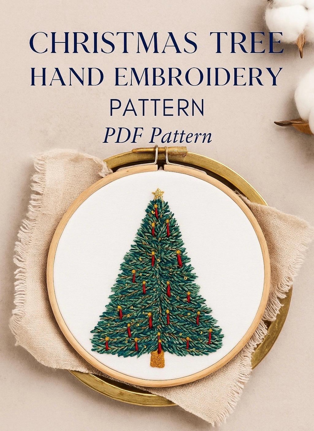 Christmas Tree Hand Embroidery Pattern | Beginner DIY (PDF Pattern) - Etsy