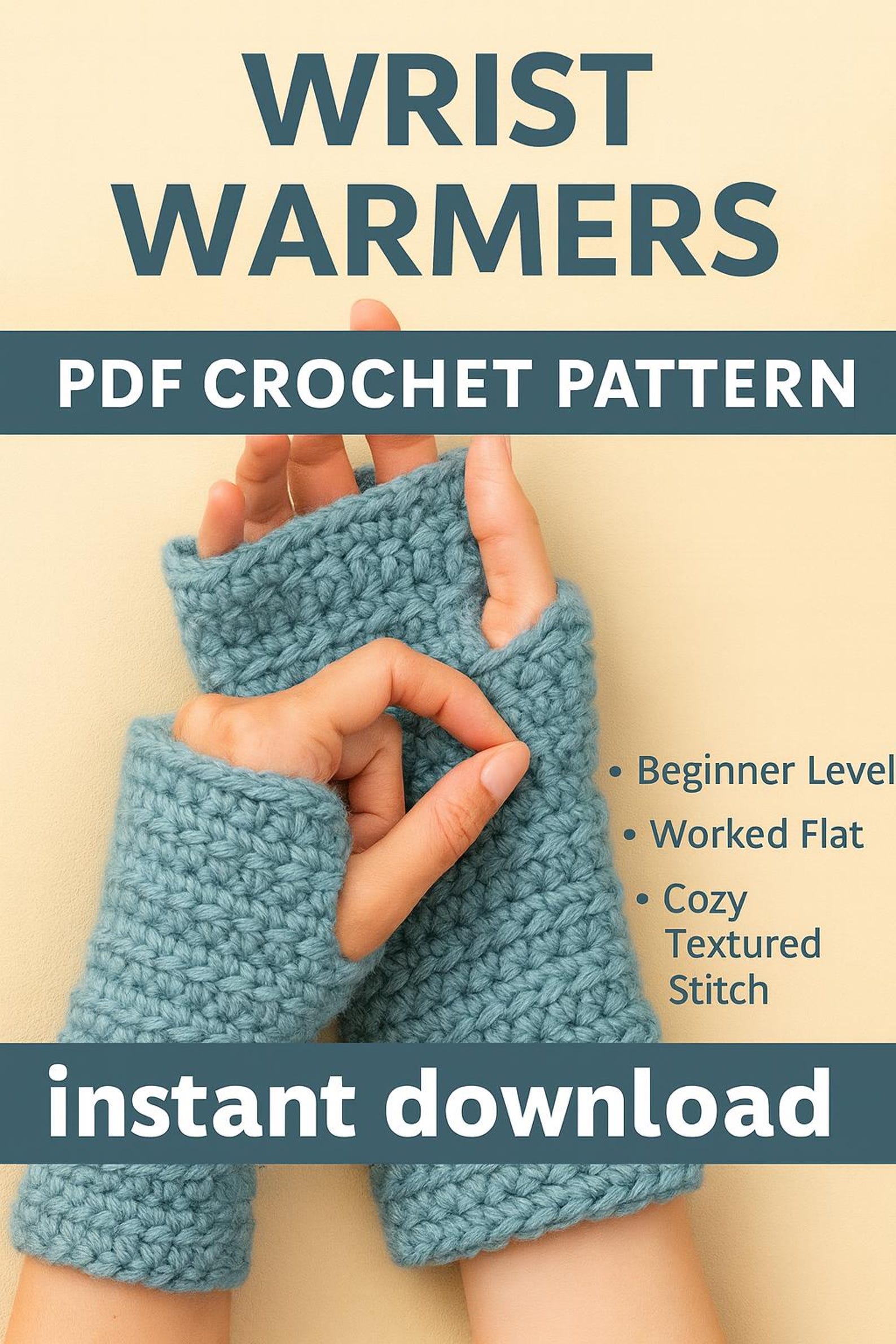 Crochet Wrist Warmers Pattern PDF Beginner Friendly Handwarmer Tutorial ...