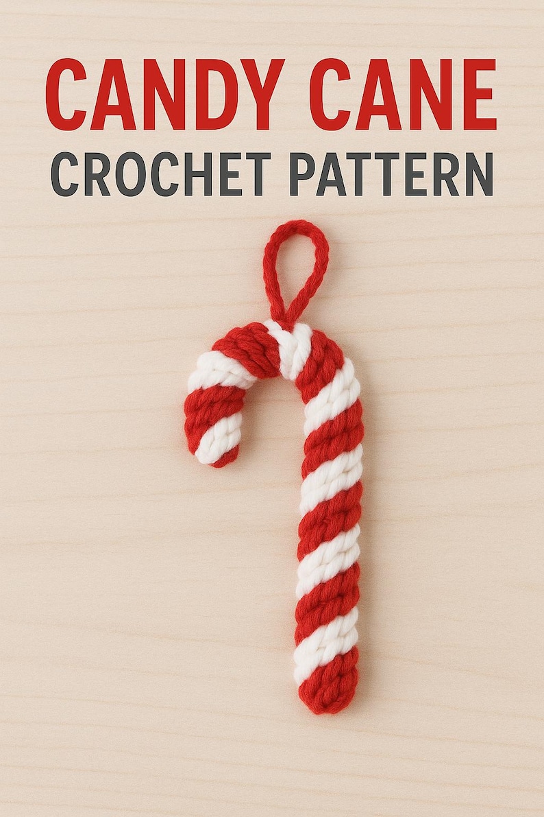 Candy Cane Crochet Pattern • Easy Christmas Ornament (PDF) - Etsy