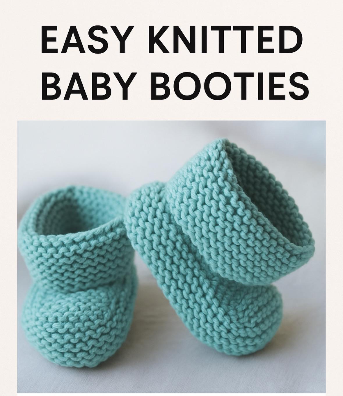Easy Knit Baby Booties Pattern: Garter Stitch (PDF Download 0-3 Months ...