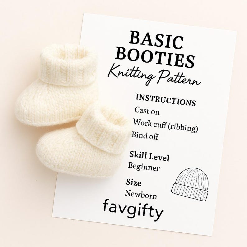 Baby Booties Knitting Pattern PDF: Easy Stay-on Newborn Socks (digital ...