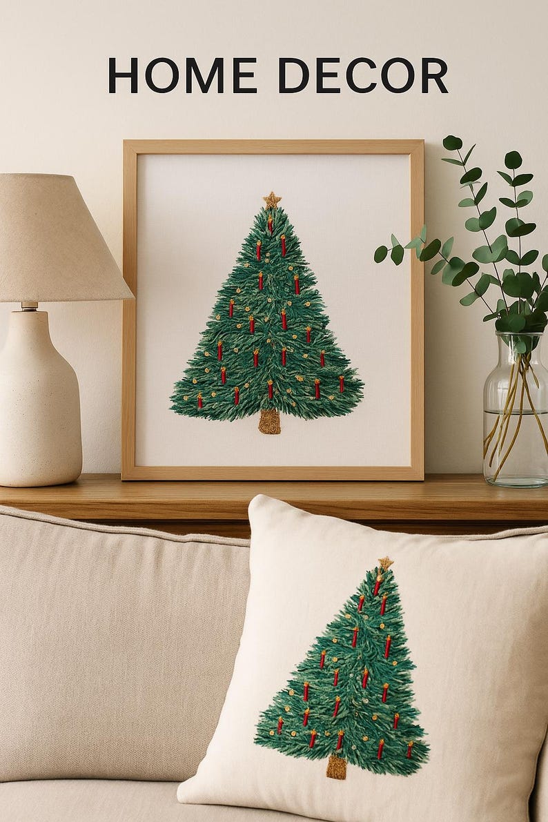 Christmas Tree Hand Embroidery Pattern | Beginner DIY (PDF Pattern) - Etsy