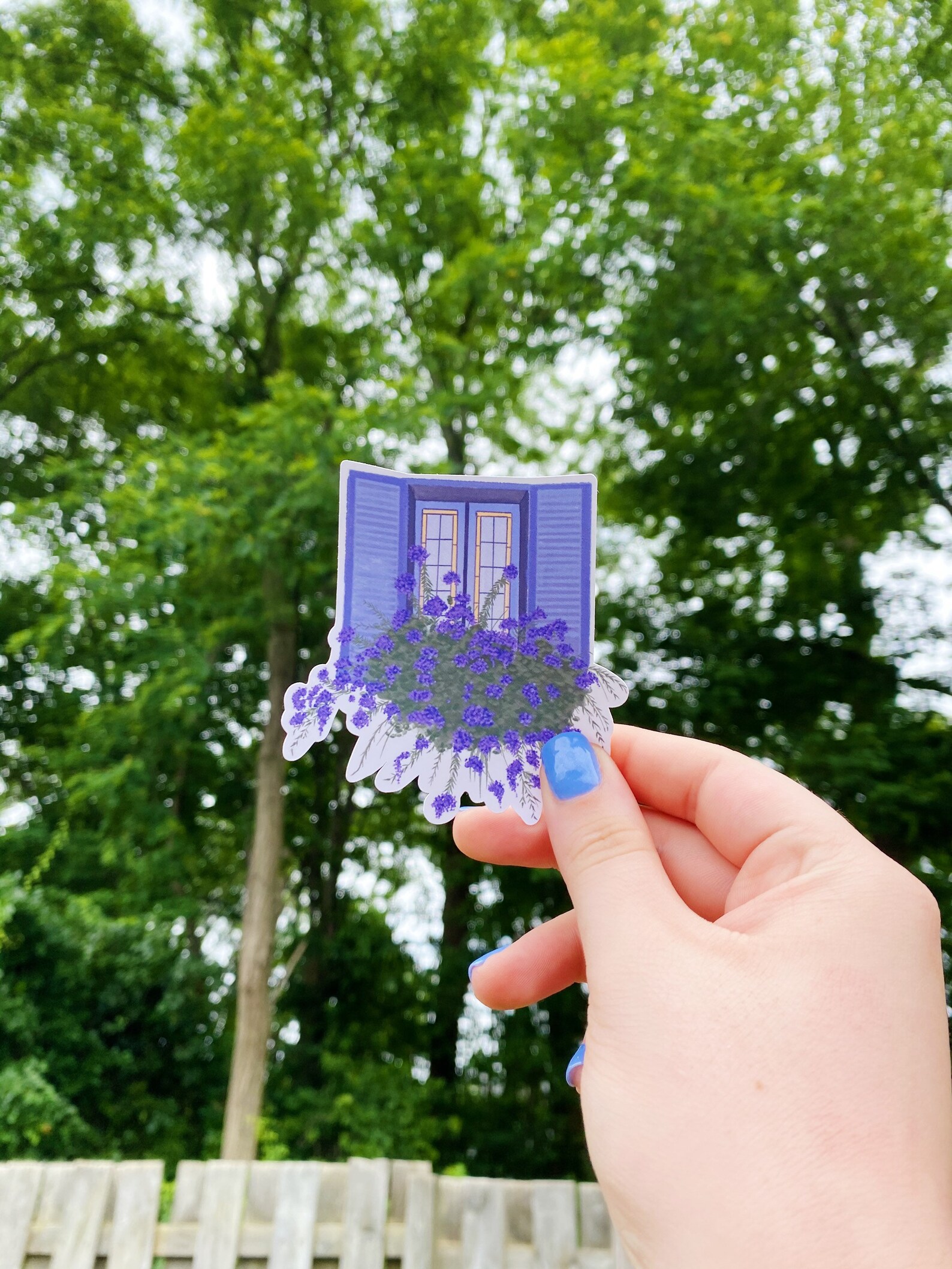 Blue Window Sticker junk journal stickers Planner sticker | Etsy