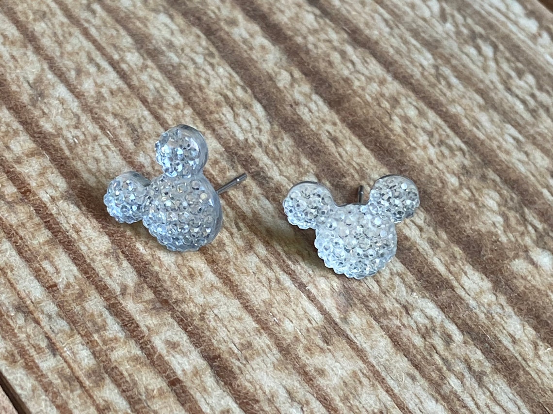 Mickey Rhinestone Stud Earrings / Disney-inspired Stud - Etsy