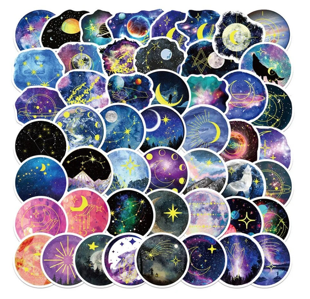 Celestial Space Stickers for DIY Crafts and Scrapbooking, Astrology ...