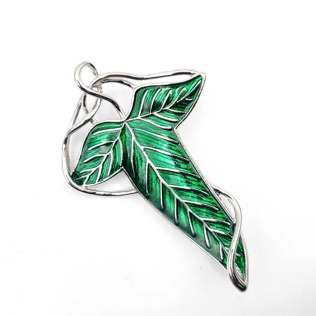 Green Enamel Ivy Leaf Pin: Silver Elf Cloak Brooch - Etsy