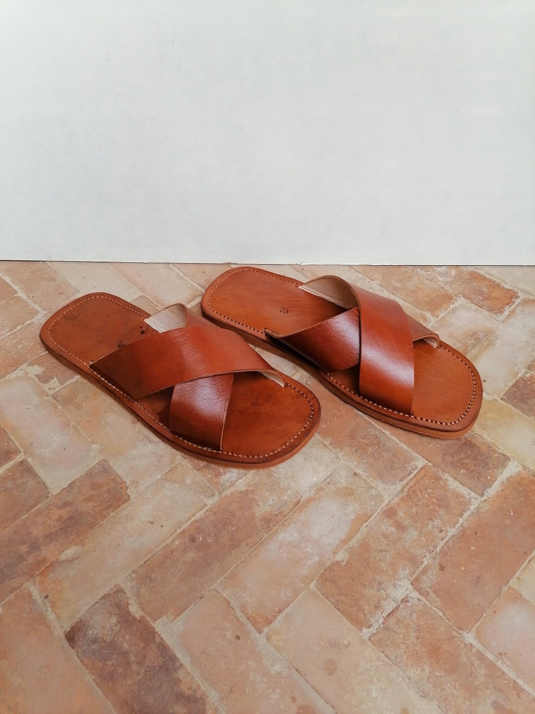 Moroccan Leather Sandals, Men's Leather Sandals, Handmade Summer ...