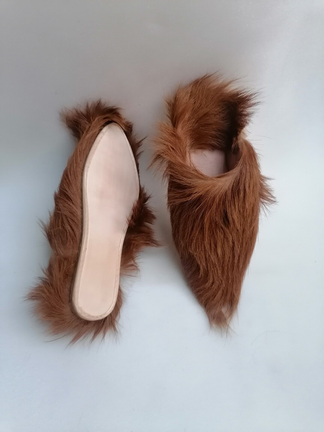 Women's Slipper From Goat Hair, Goat Skin Slipper, Hand Sewn Boho Shoes ...