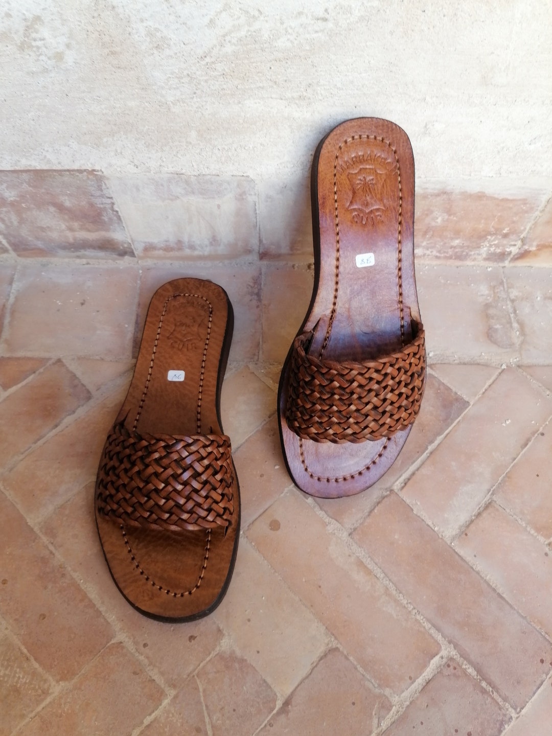 Moroccan Braided Leather Sandals for Women - Handmade - Quality ...