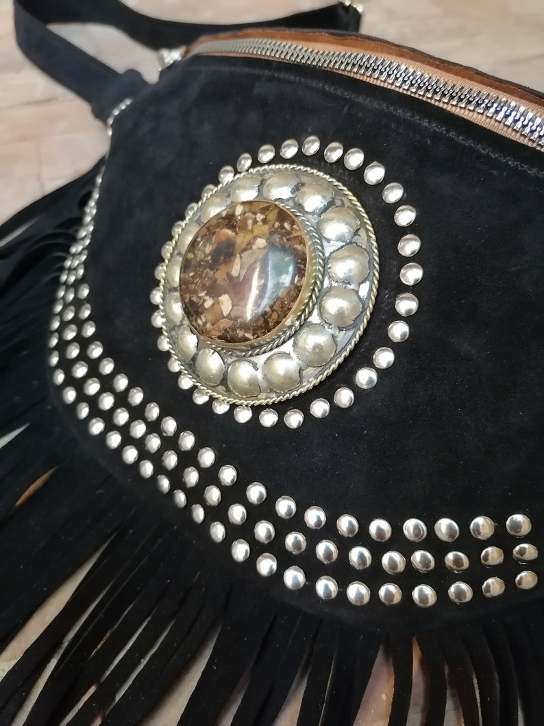 Studded Leather Fanny Pack, Genuine Suede Jewelry Bag, Genuine Leather ...