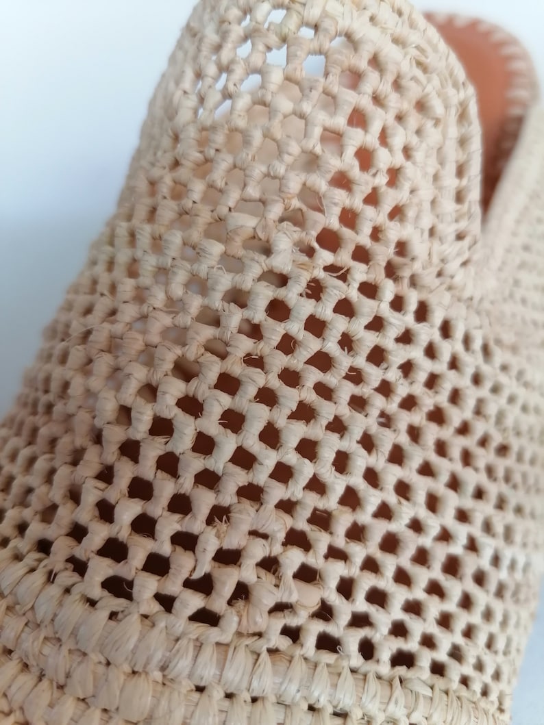 Natural Raffia Shoes, Raffia Slippers for Women, Handmade Raffia ...
