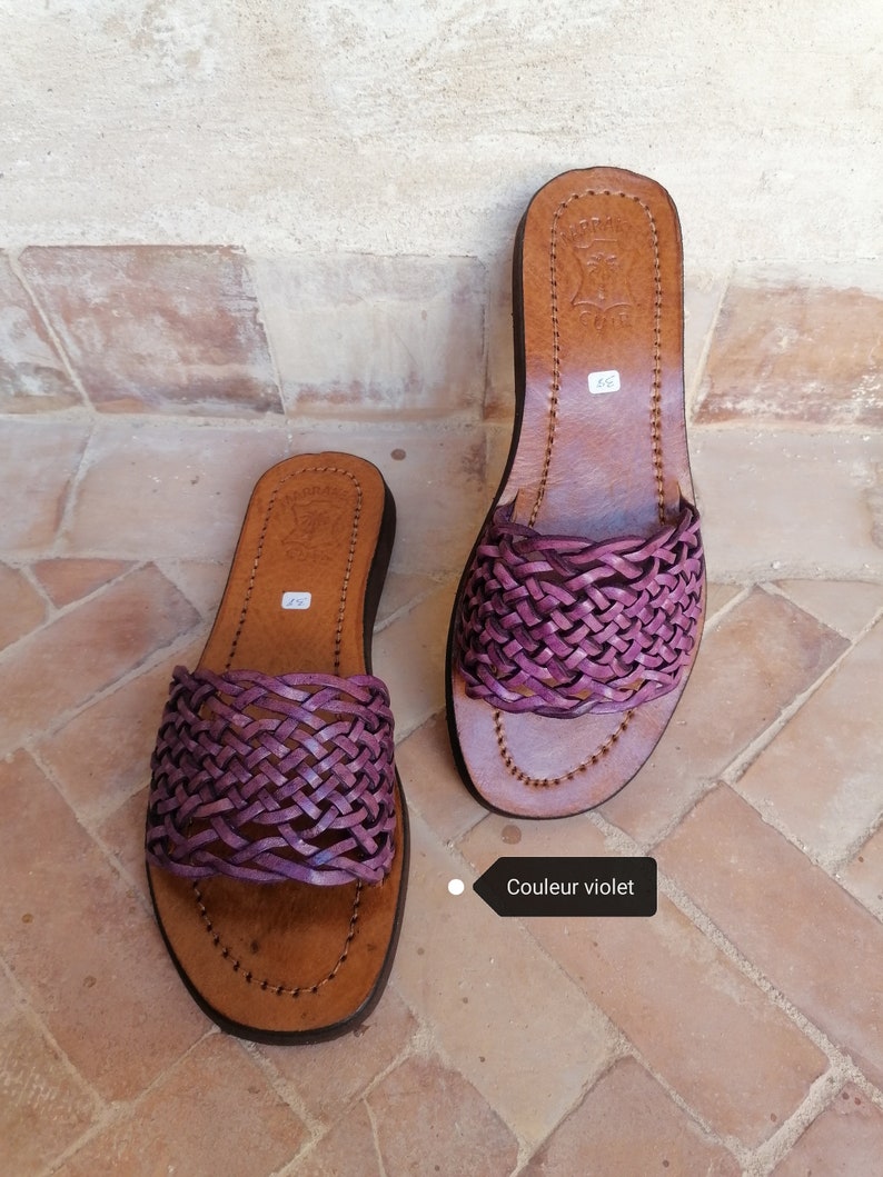 Women's Moroccan Braided Leather Sandals - Handmade - High-quality ...