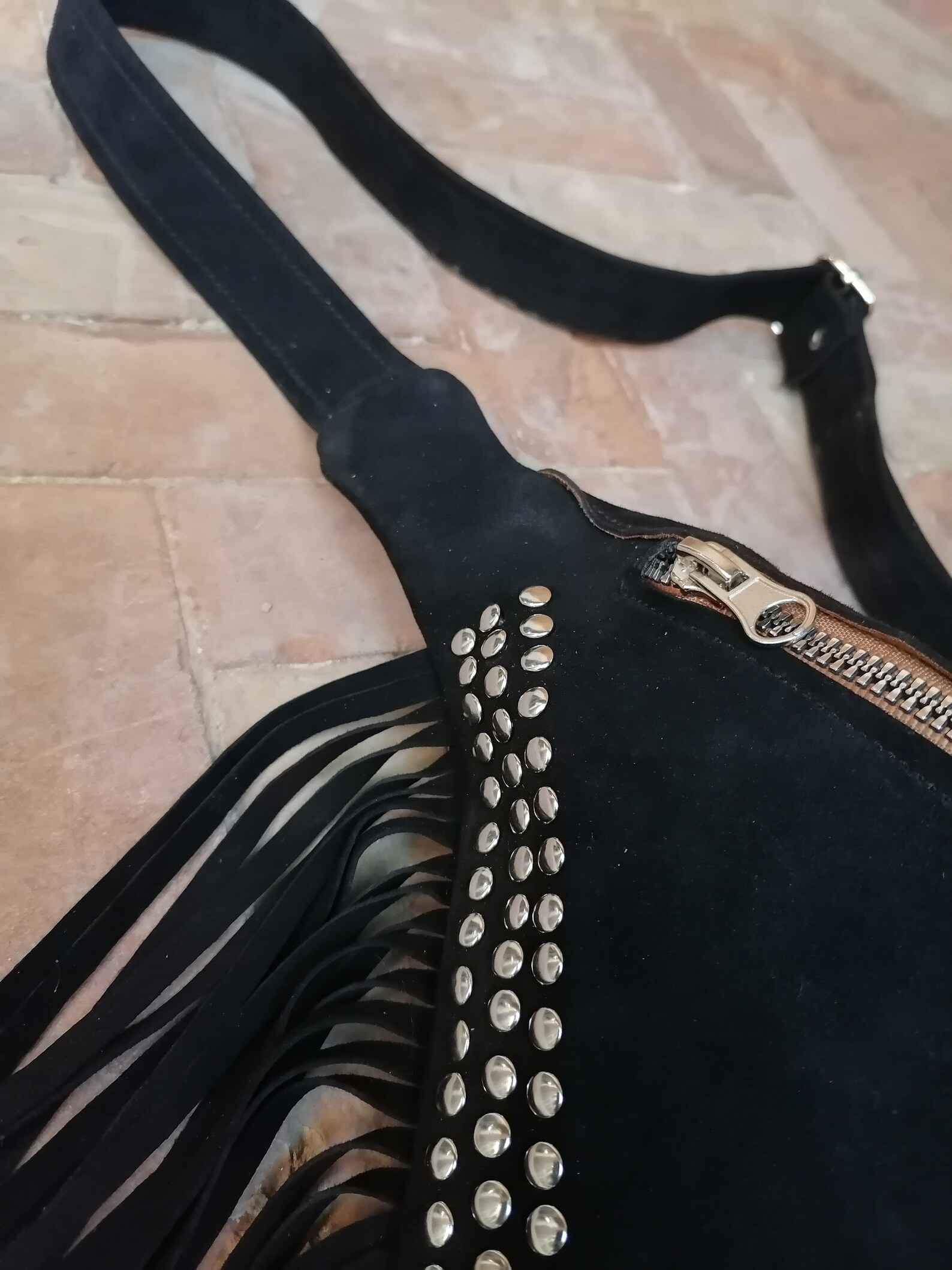 Studded Leather Fanny Pack, Genuine Suede Jewelry Bag, Genuine Leather ...