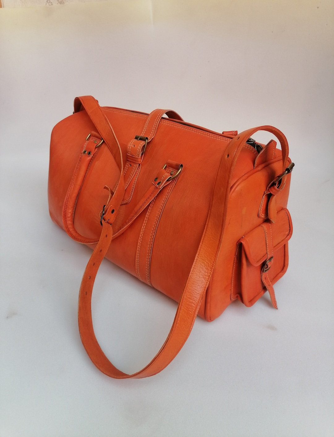 Leder-Reisetasche, Urlaubs-Reisetasche, handgemachte Ledertasche, Leder ...