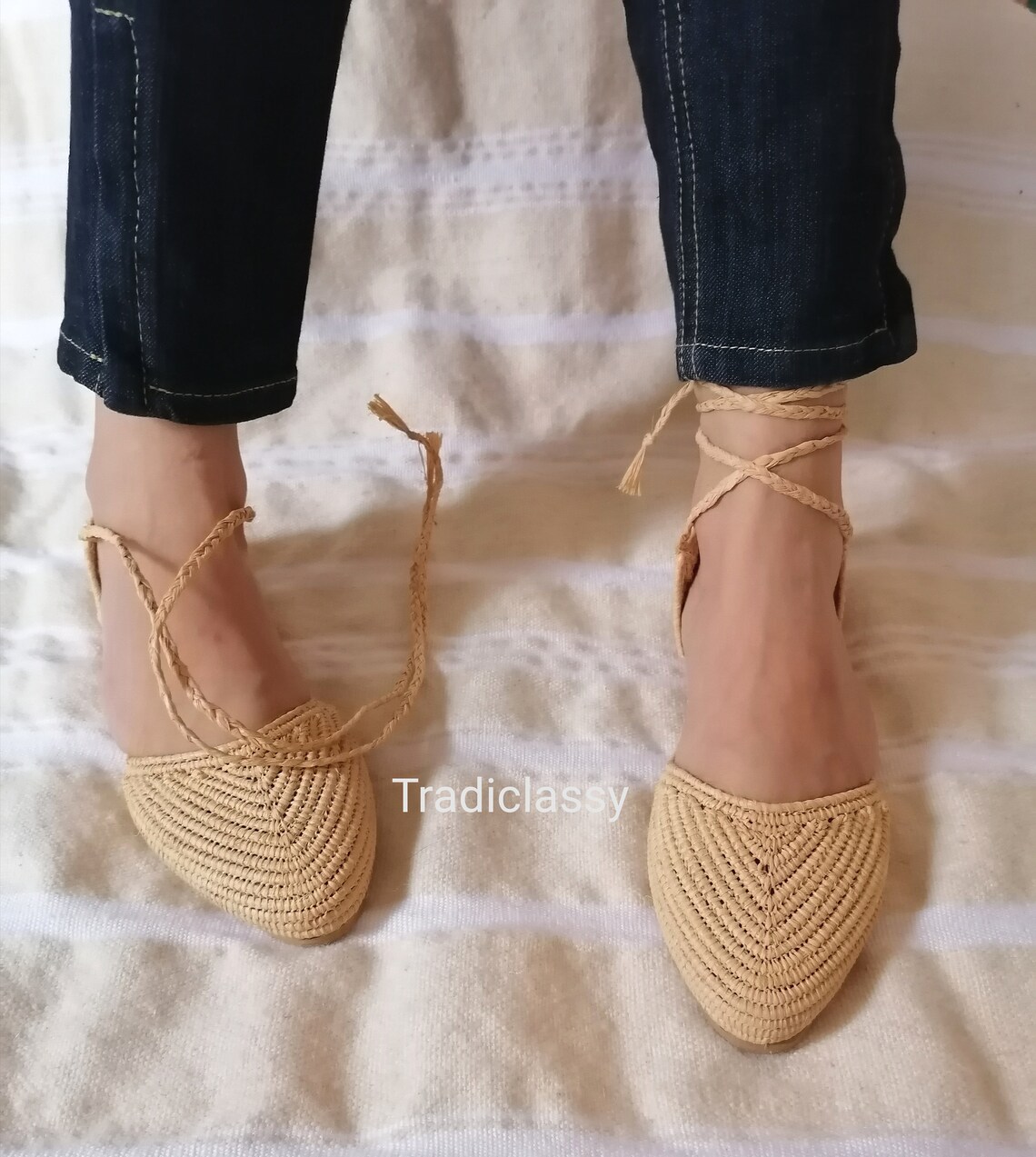Natural raffia sandals Raffia shoes for women handmade | Etsy