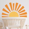 Half Sun Wall Decal , Kids Sun Wall Sticker, Nursery Watercolor Rising ...
