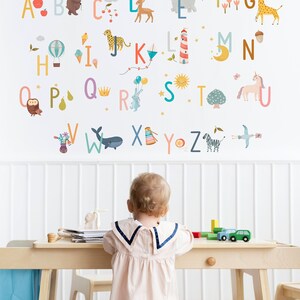 Alphabet Wall Decal, Educational ABC Wall Sticker for Kids, Letters ...
