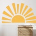 Half Sun Wall Decal , Kids Sun Wall Sticker, Nursery Watercolor Rising ...