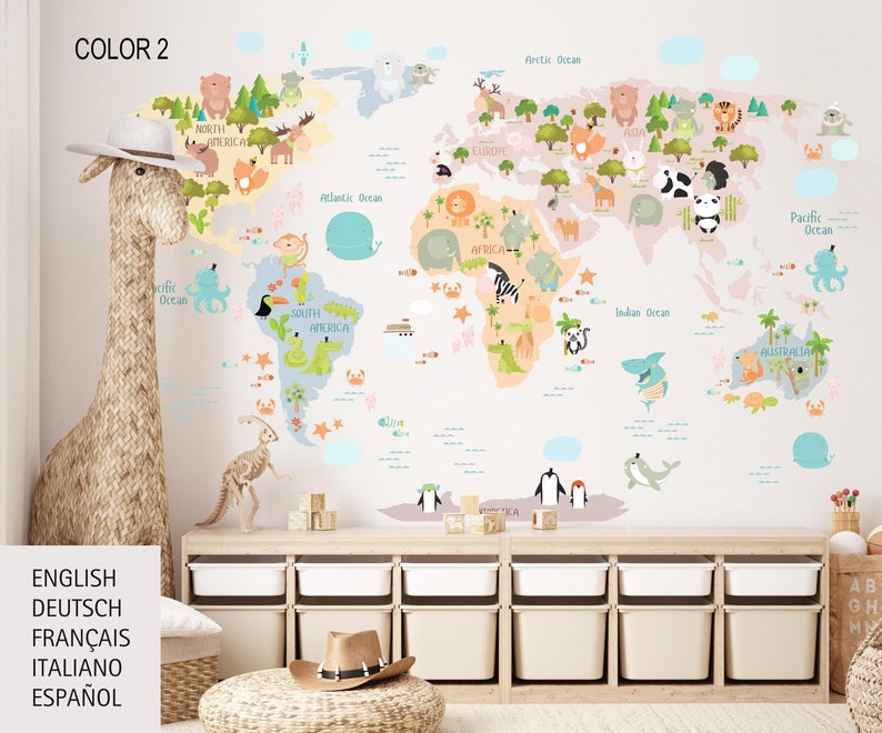 Vinilo decorativo de mapa del mundo, Vinilo decorativo de mapa del ...