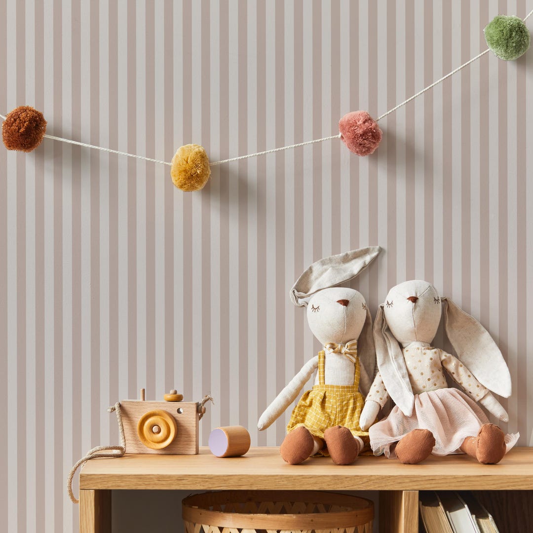 Thin Striped Wallpaper, Minimal Stripe Wall Mural, Classic Vertical ...