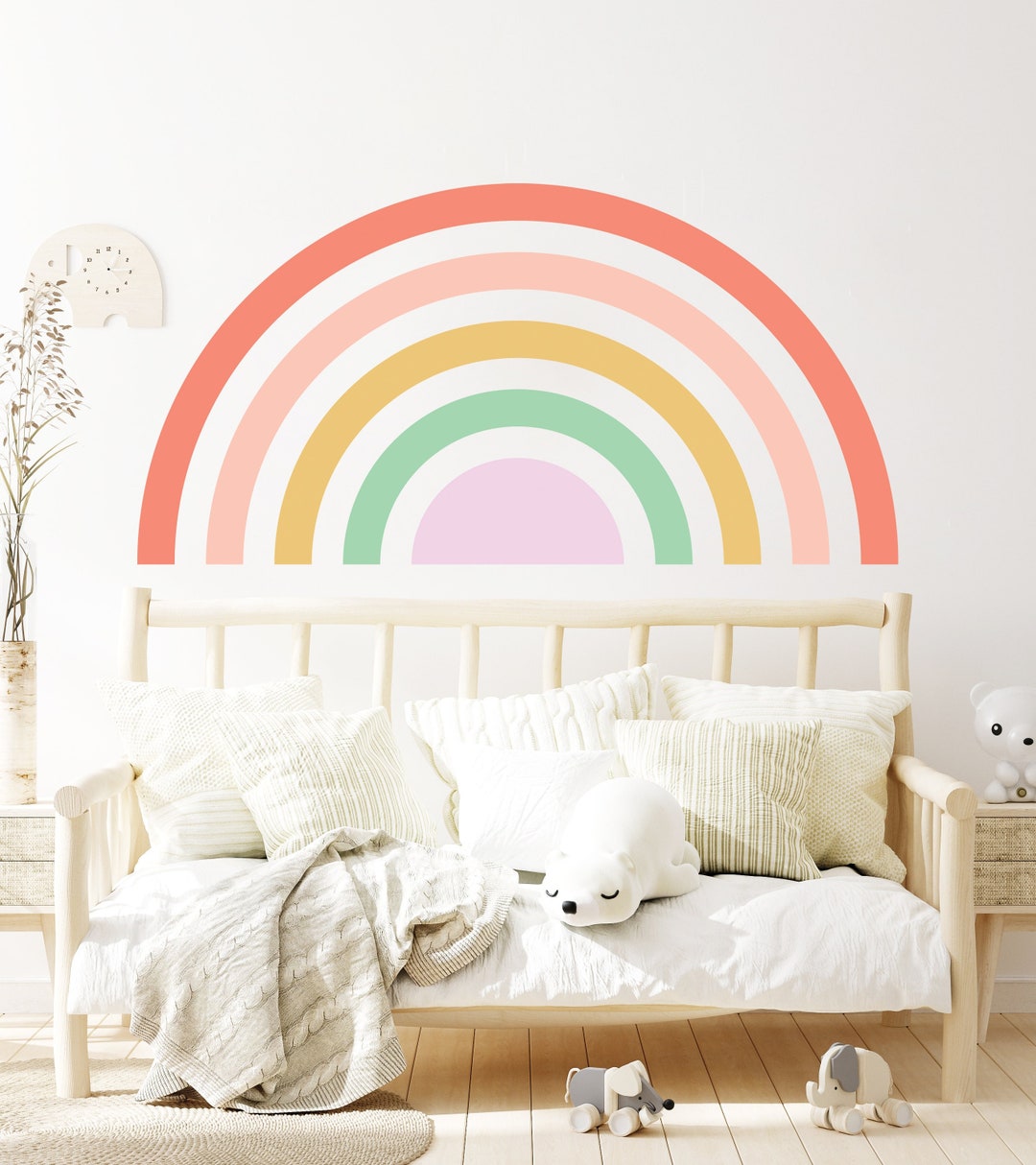Boho Rainbow Wall Decal: Peel & Stick Vinyl, Kids Room Decor - Etsy