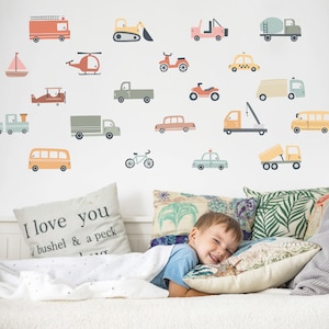 Vehicle Wall Sticker , Kids Transport Wall Decal, Nursery Boys Cars ...