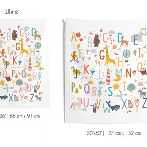 Animal Alphabet Tapestry: Boho Nursery Classroom Decor - Etsy
