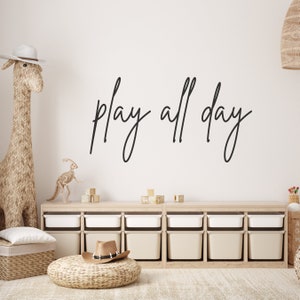Playroom Vinyl Decal, Kids Play All Day Sign, Nursery Wall Letters ...