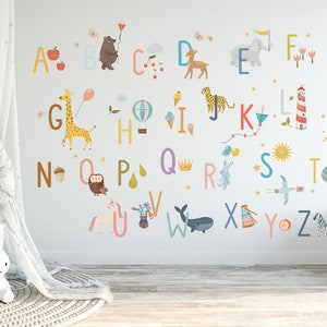 Alphabet Wall Decal, Educational ABC Wall Sticker for Kids, Letters ...