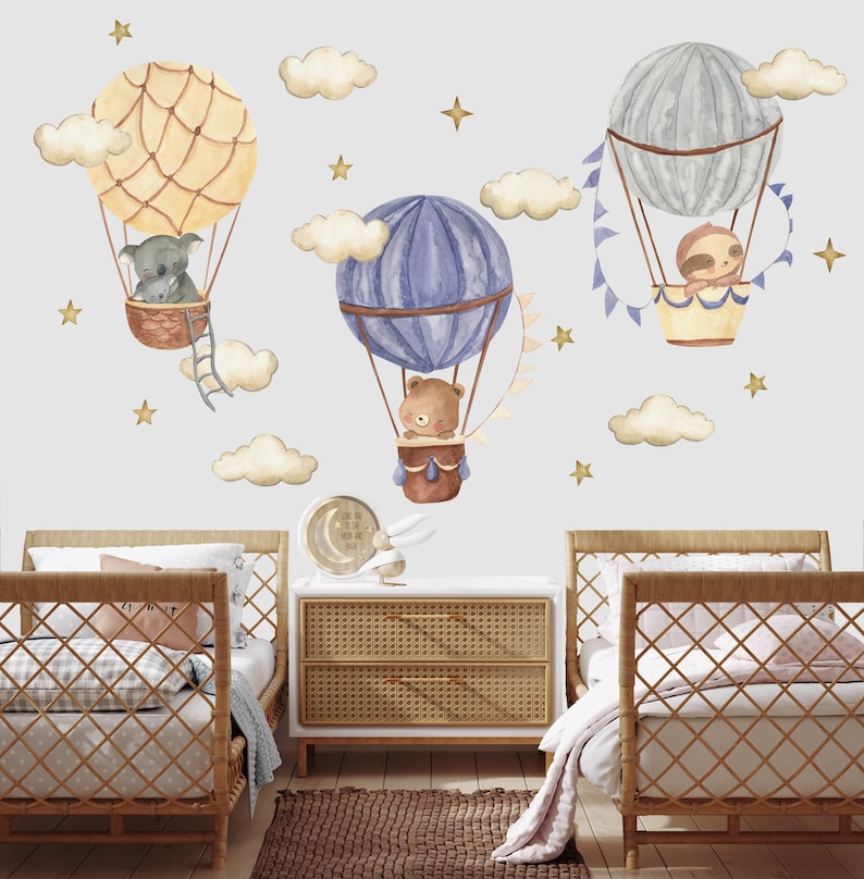 Hot Air Balloon Decals Air Balloon Sticker Nursery Playroom Etsy