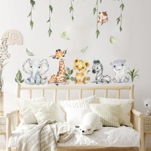 XL Safari Wall Sticker Set for Kids, Safari Animals, Wall Decal, Africa ...