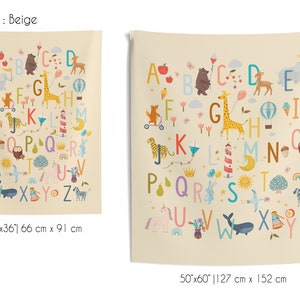 Animal Alphabet Tapestry: Boho Nursery Classroom Decor - Etsy