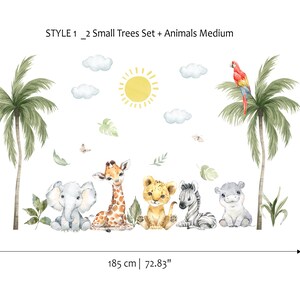 XL Safari Wall Sticker Set for Kids, Safari Animals, Wall Decal, Africa ...