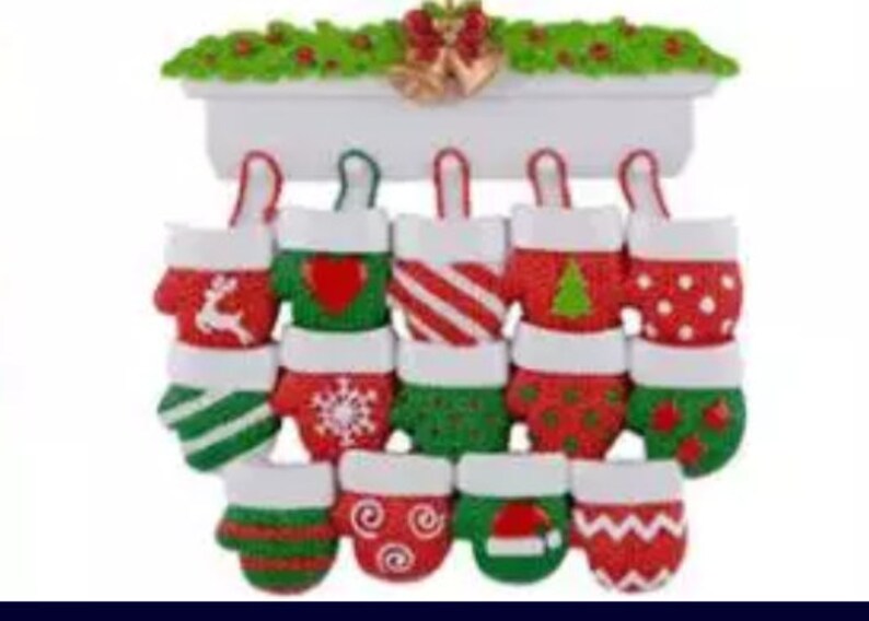 5,6,7,8,9,10,11,12,13,14 Names Personalized Mittens Family Christmas ...