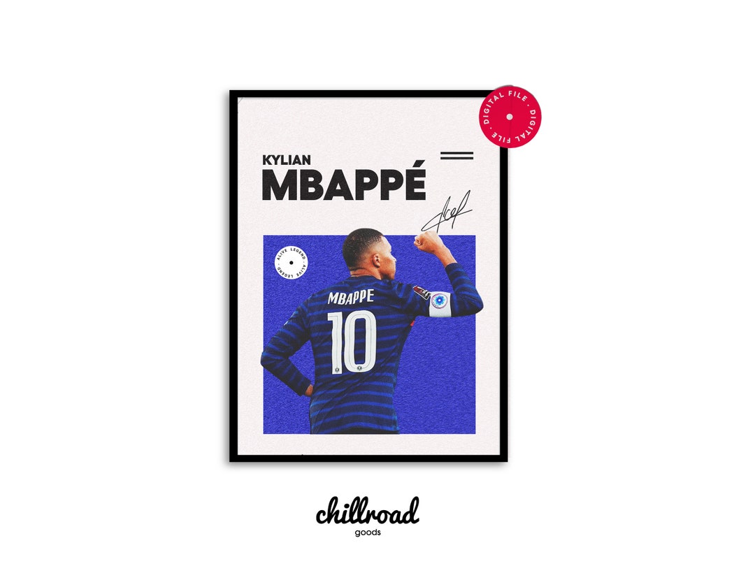 Mbappe POSTER, Mbappé Printable Postcard or Wall Decor digital Download ...