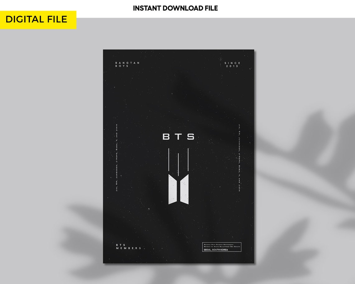 Bts Poster or Bts Prints or Bts Postcard or Art Wall Wall - Etsy